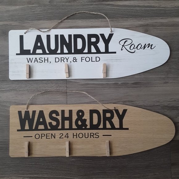 Accents | Hp Laundry Room Wash Dry Open 24 Hrs Ironing Board Wall Signs ...